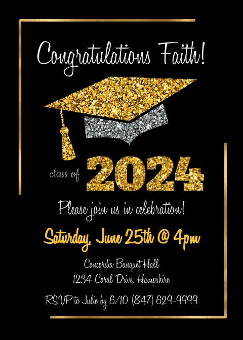 2024 Graduation Invitation Template, Graduation Party, 2024 Graduation ...
