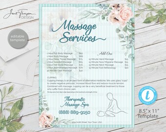 Spa Menu, Salon Menu, Custom Menu, DIY Services Price List, Nail Spa ...
