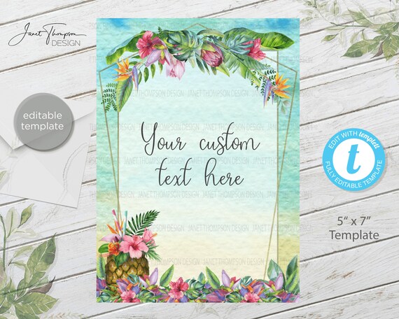 Custom Tropical Sign for Parties Retail Baby Shower Bridal - Etsy