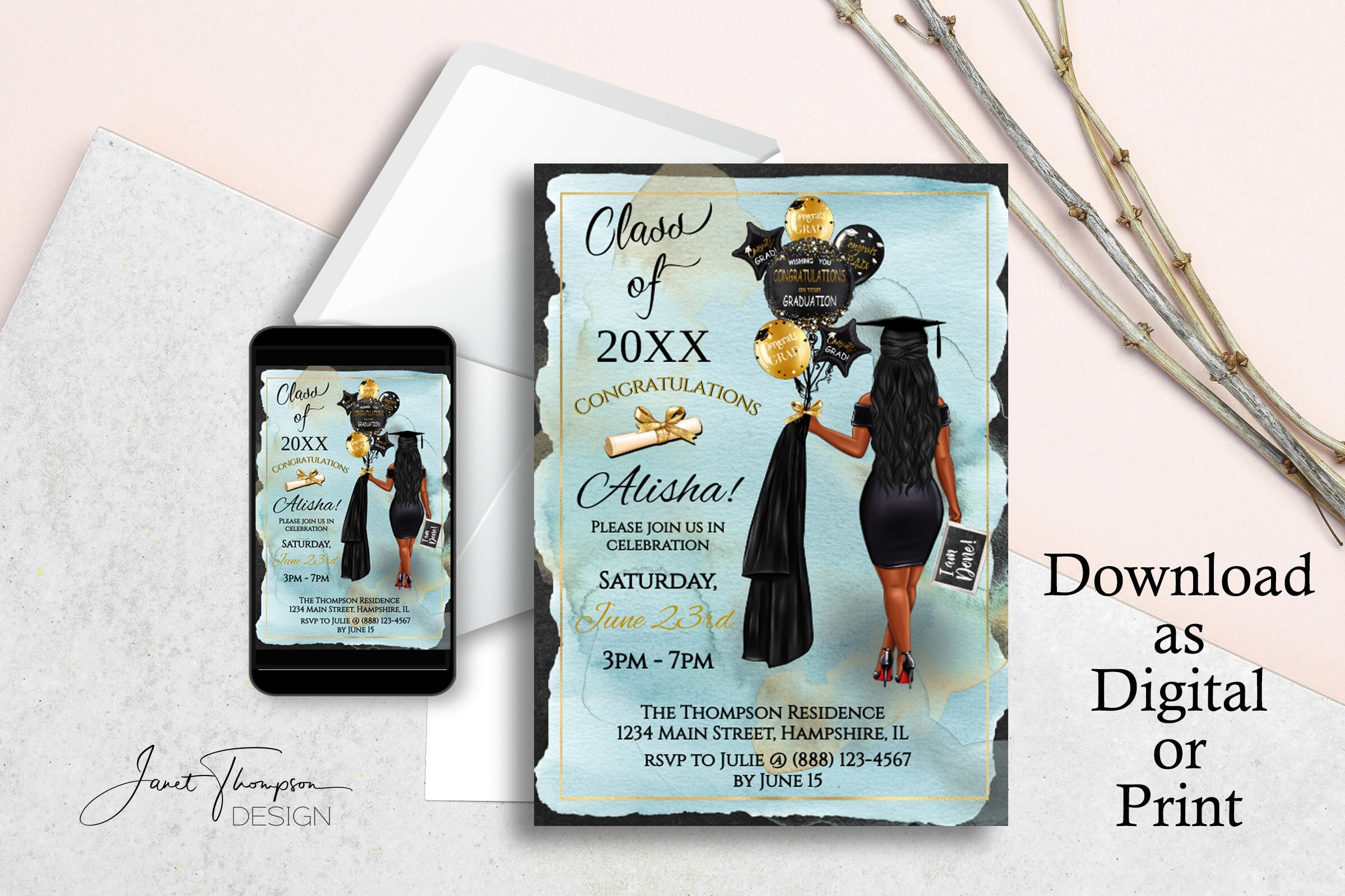 2024 African American Graduation Party, Graduation Announcement ...