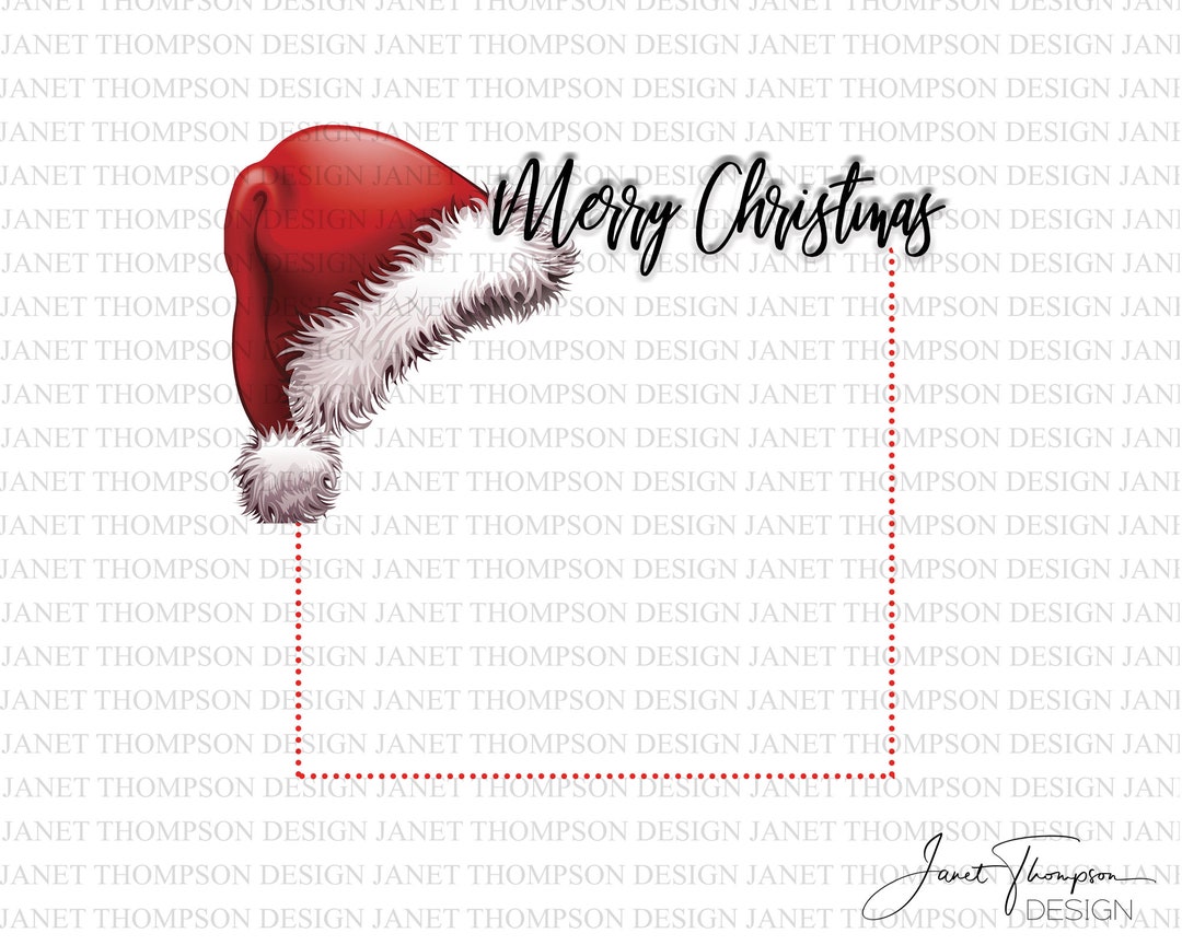 Santa Hat Frame, Christmas Card Frame, Holiday Clipart, Christmas ...