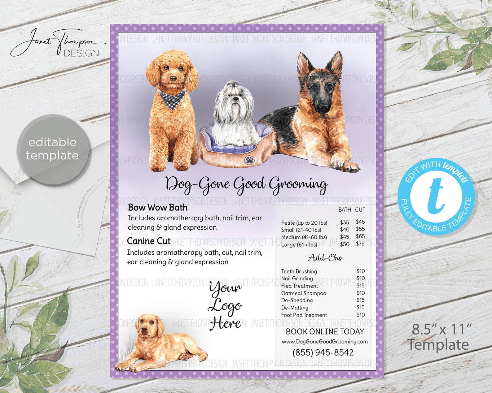 Dog Groomers Service Menu, Pet Grooming, Cat Groomer Service List, Dog ...