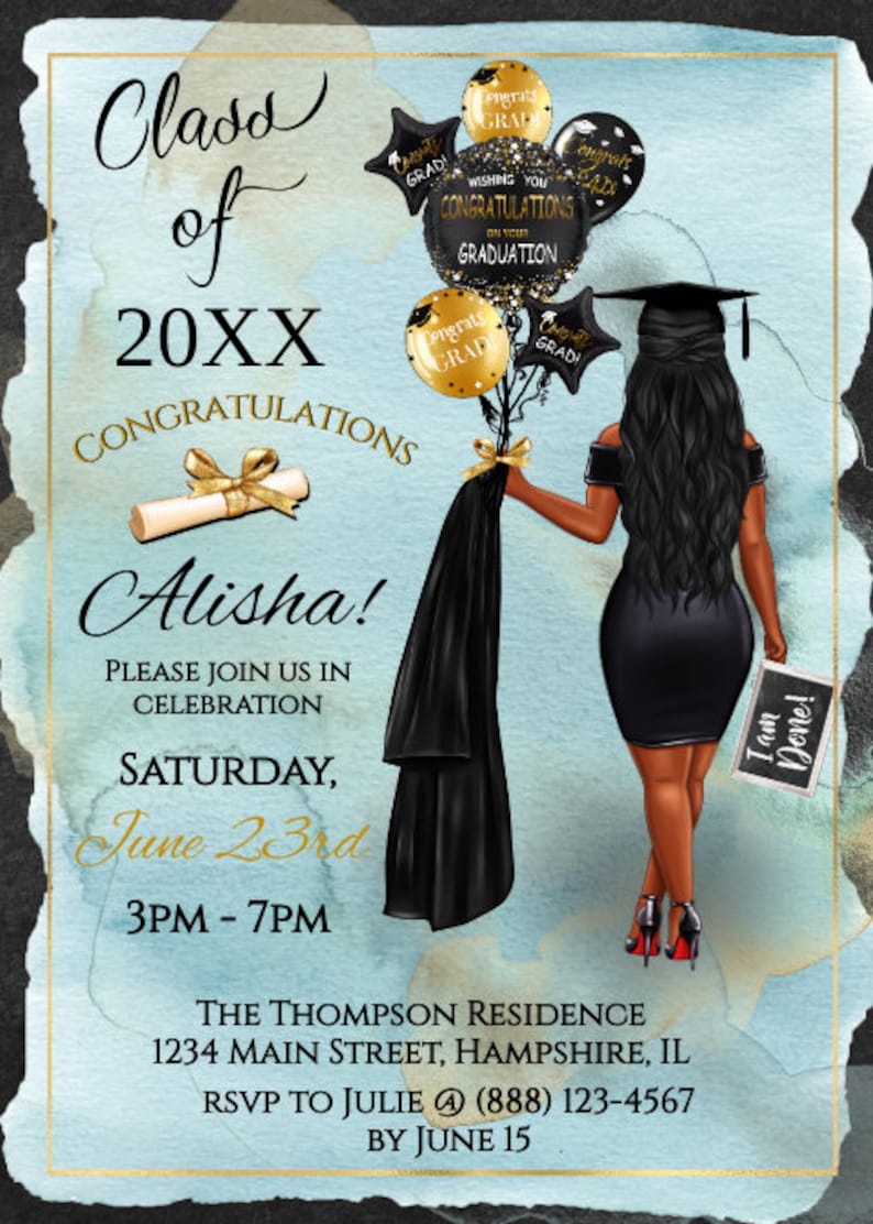 2024 African American Graduation Party, Graduation Announcement ...