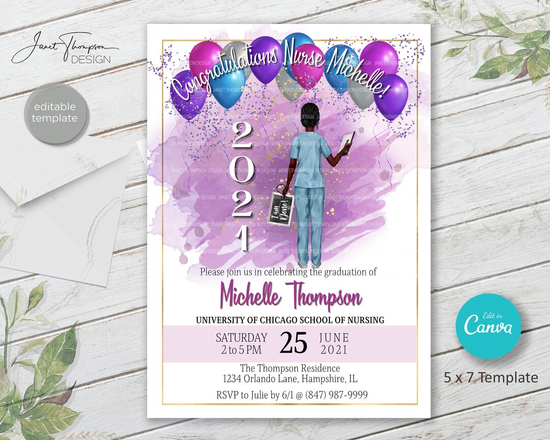 African American Nursing Graduation Announcement, Medical College ...