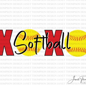 Softball XOXO PNG Clipart: Fan Sublimation Design (digital Download) - Etsy