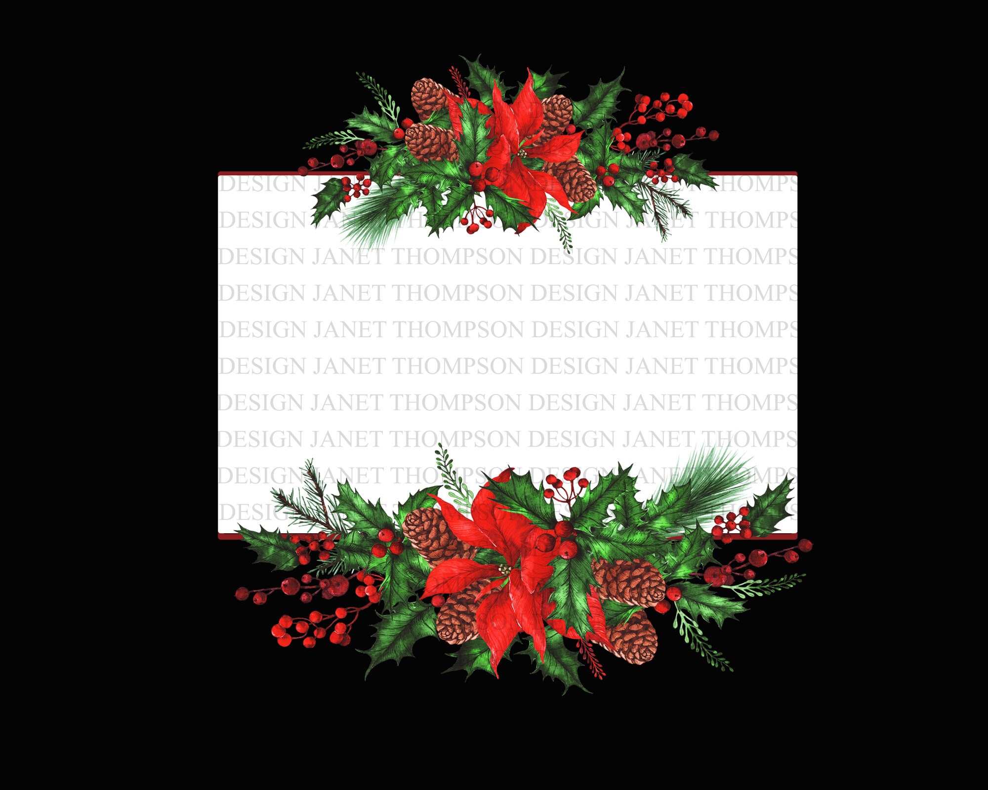 Red Poinsettia Christmas Frame Christmas Card Frame Gift - Etsy