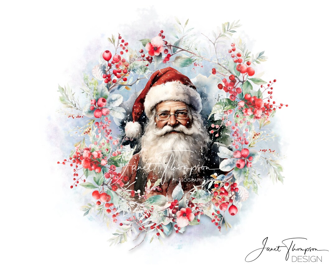 Santa Claus Scenery Clipart, St. Nick Christmas Clipart, Christmas ...