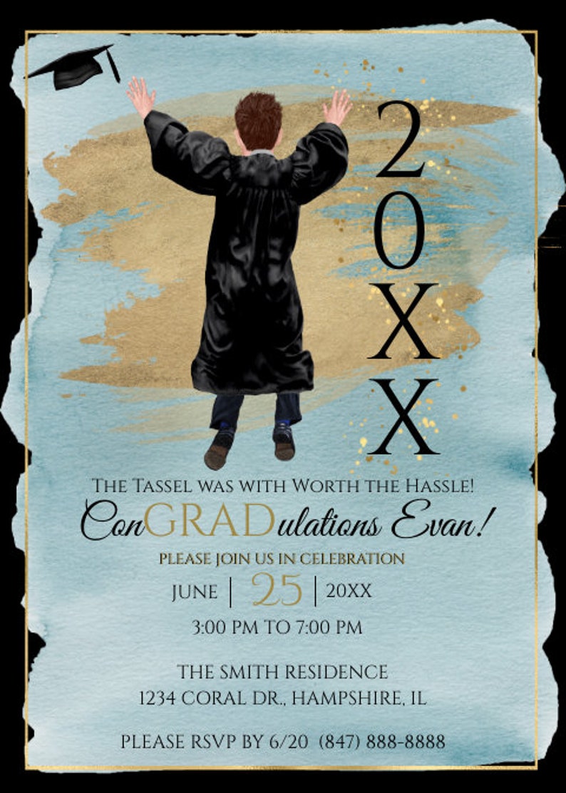2024 Graduation Invitation, Graduation Party Invitation, Editable ...