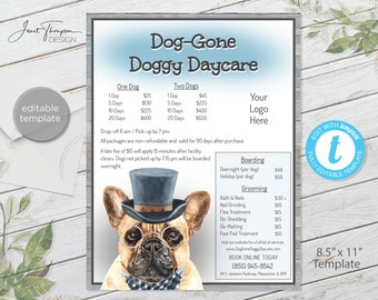 Pet Grooming Menu Dog Grooming Menu Grooming Menu Template - Etsy