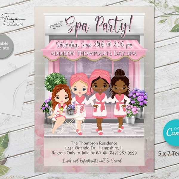 Spa Day Invitation - Etsy