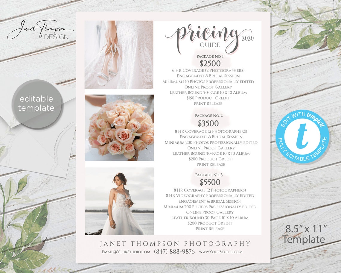 Photography Price List, Wedding Pricing Guide, Wedding Pricing Guide ...