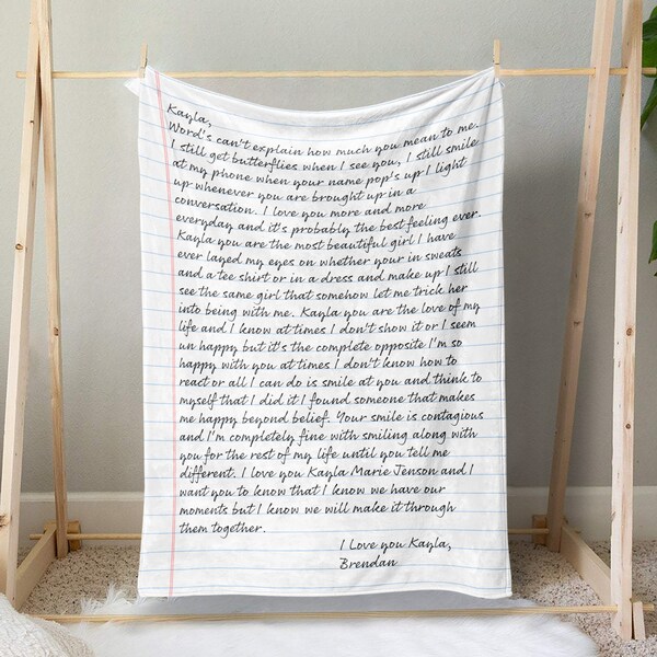 Handwritten Love Letter Blanket - Etsy