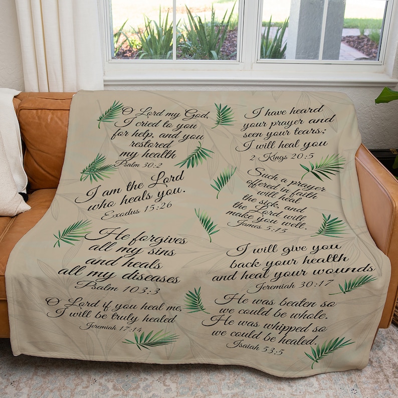 Healing Scriptures Throw Blanket, Prayer for Strength and Healing ...