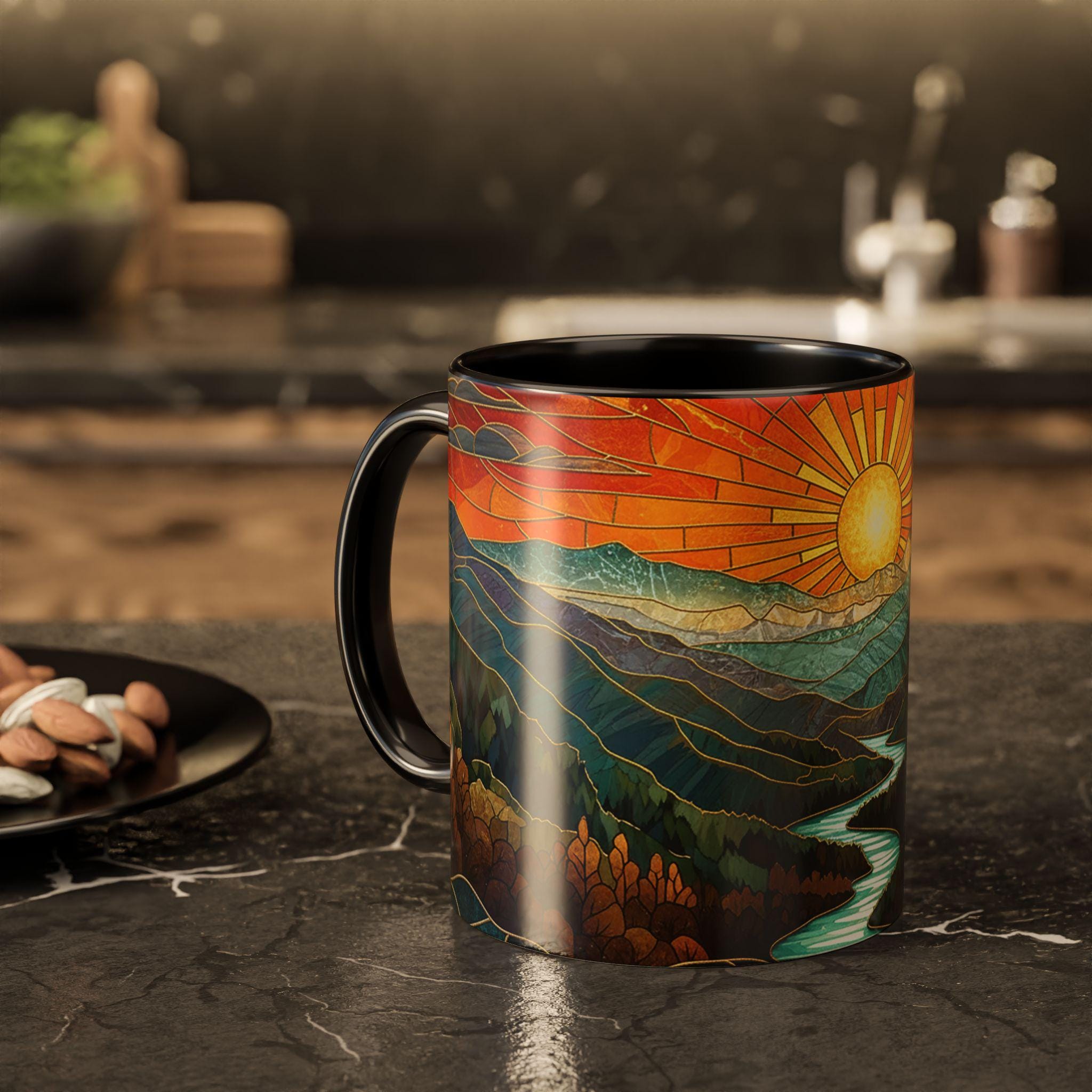 Great Smoky Mountains Accent Mug, National Park Stained Glass Coffee ...