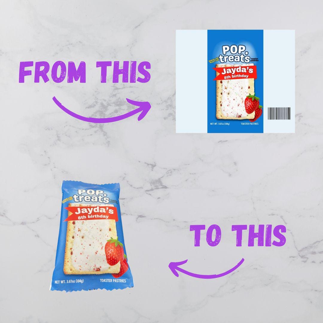 Pop Treat Snack Wrapper Template-editable Template in CANVA - Etsy