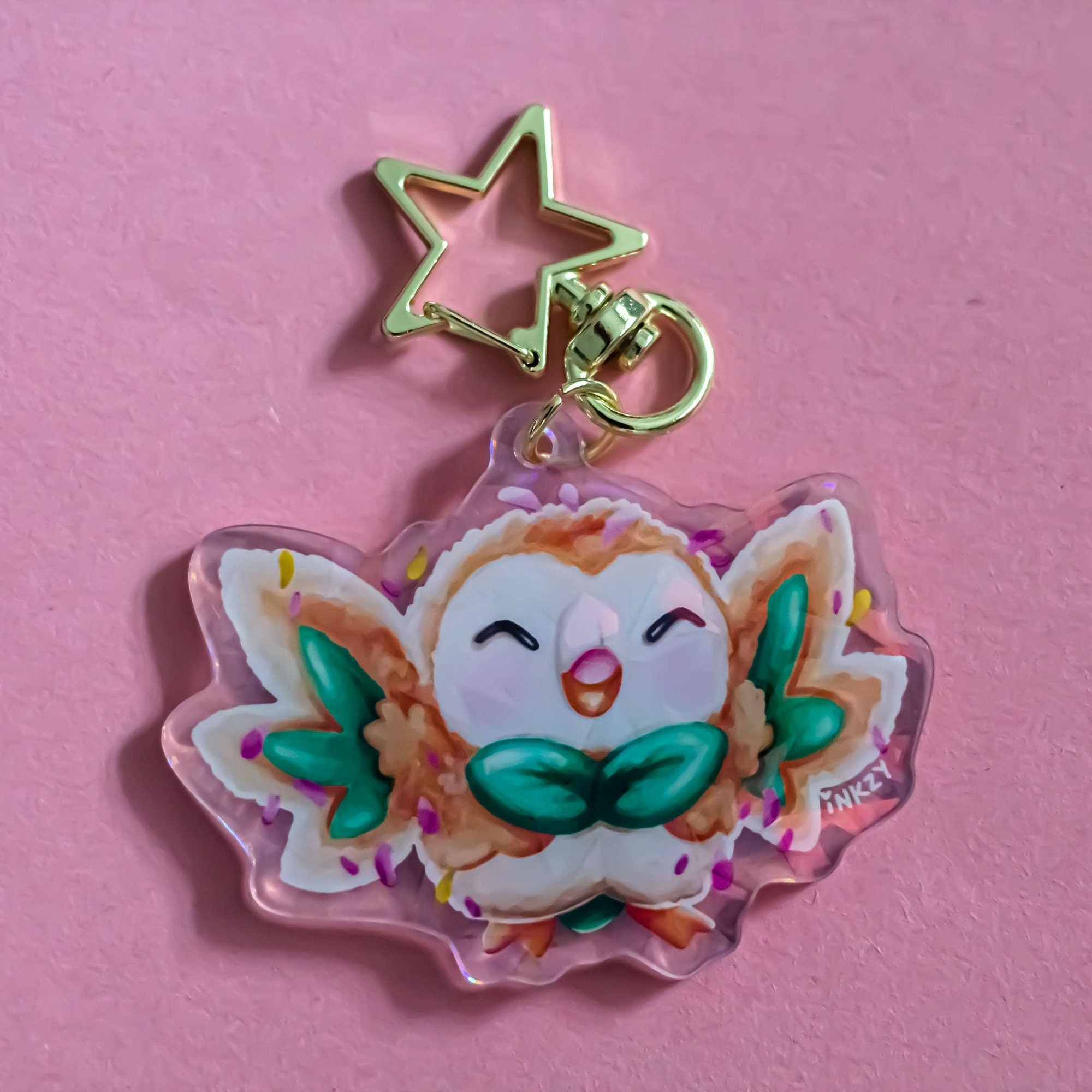 Spring Rowlet Holographic Double-sided Acrylic Keychain - Etsy