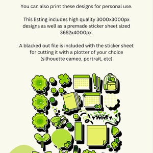Animated Digital stickers - lush green clovers - for journaling ...