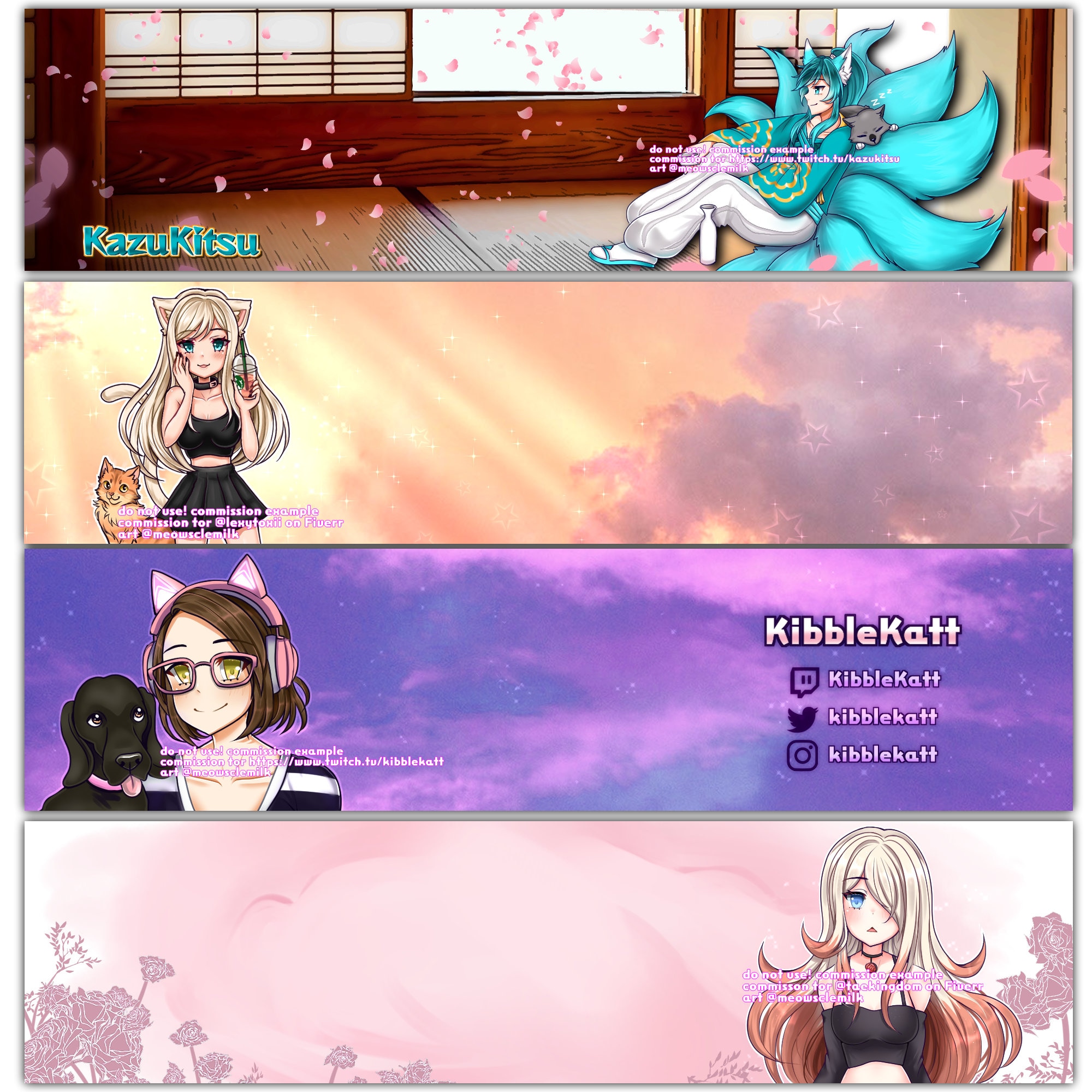 CUTE Custom Banner for Your Twitch Youtube Twitter Etc - Etsy Canada