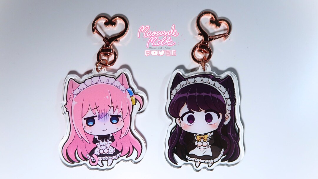 Komi, Bocchi Maid Double-sided Keychains - Etsy