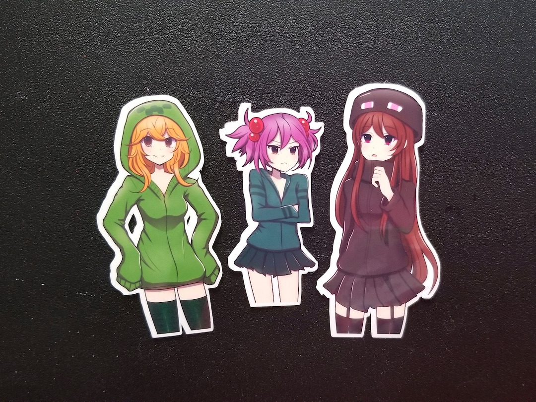 Minecraft Anime Girls Sticker Mob Talker Stickers - Etsy