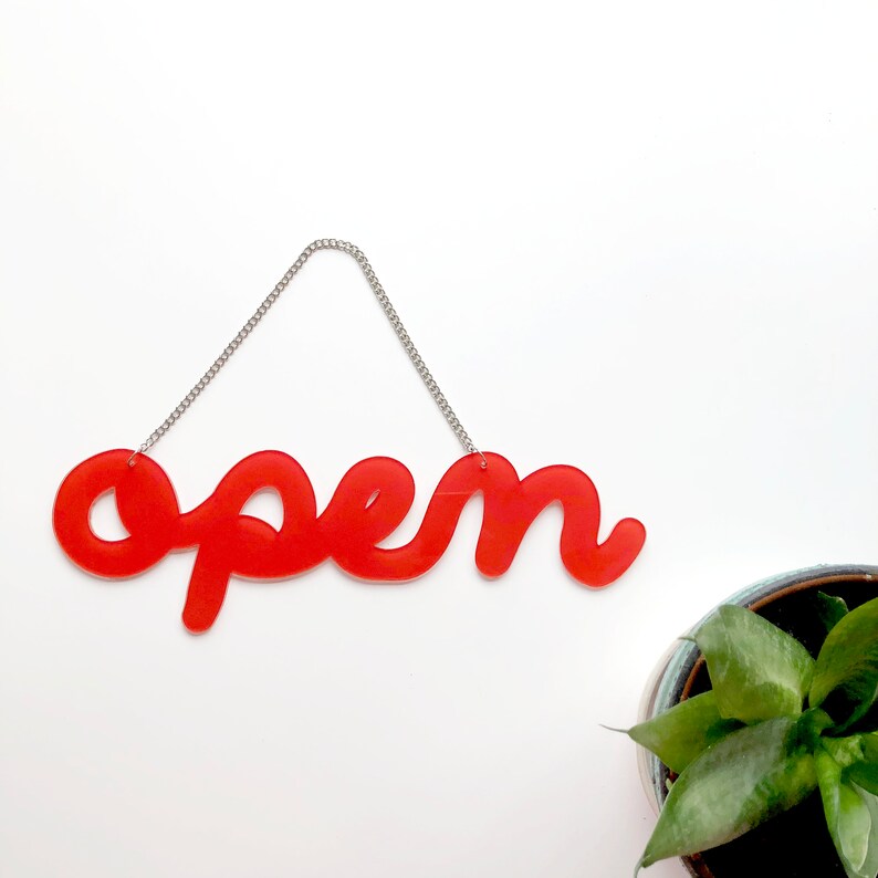 Wall Deco OPEN, Red Wall Letters, Wall Decor Letters, Yellow Wall Decor ...