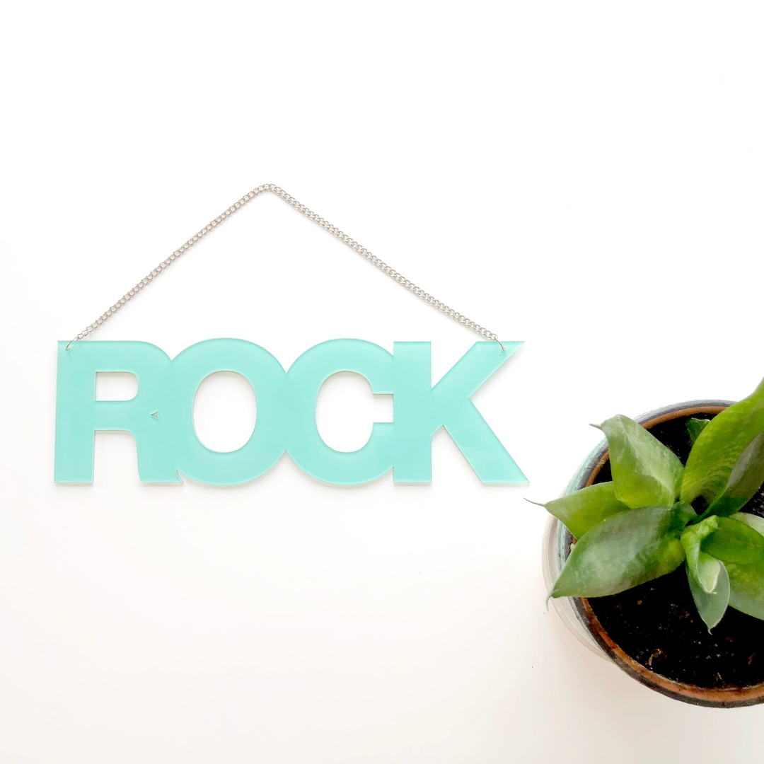 Wall Decoration ROCK, Wall Sign, Decor Letters for Wall, Wall Lettering ...