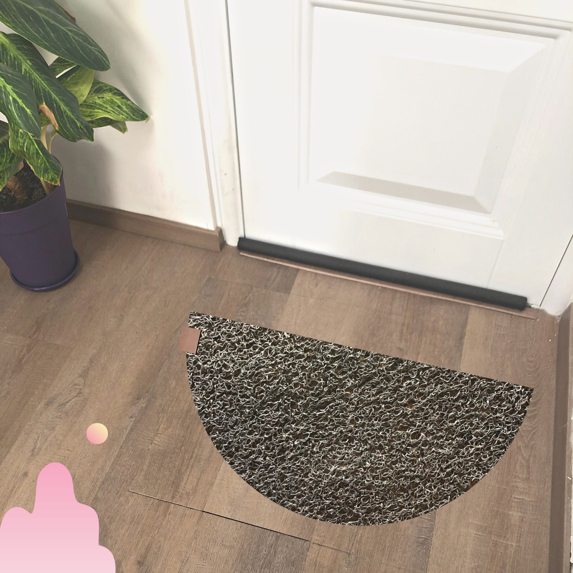 Half Moon Pvc Doormat for Modern Entryway, Braided Half Moon Rug, Half ...