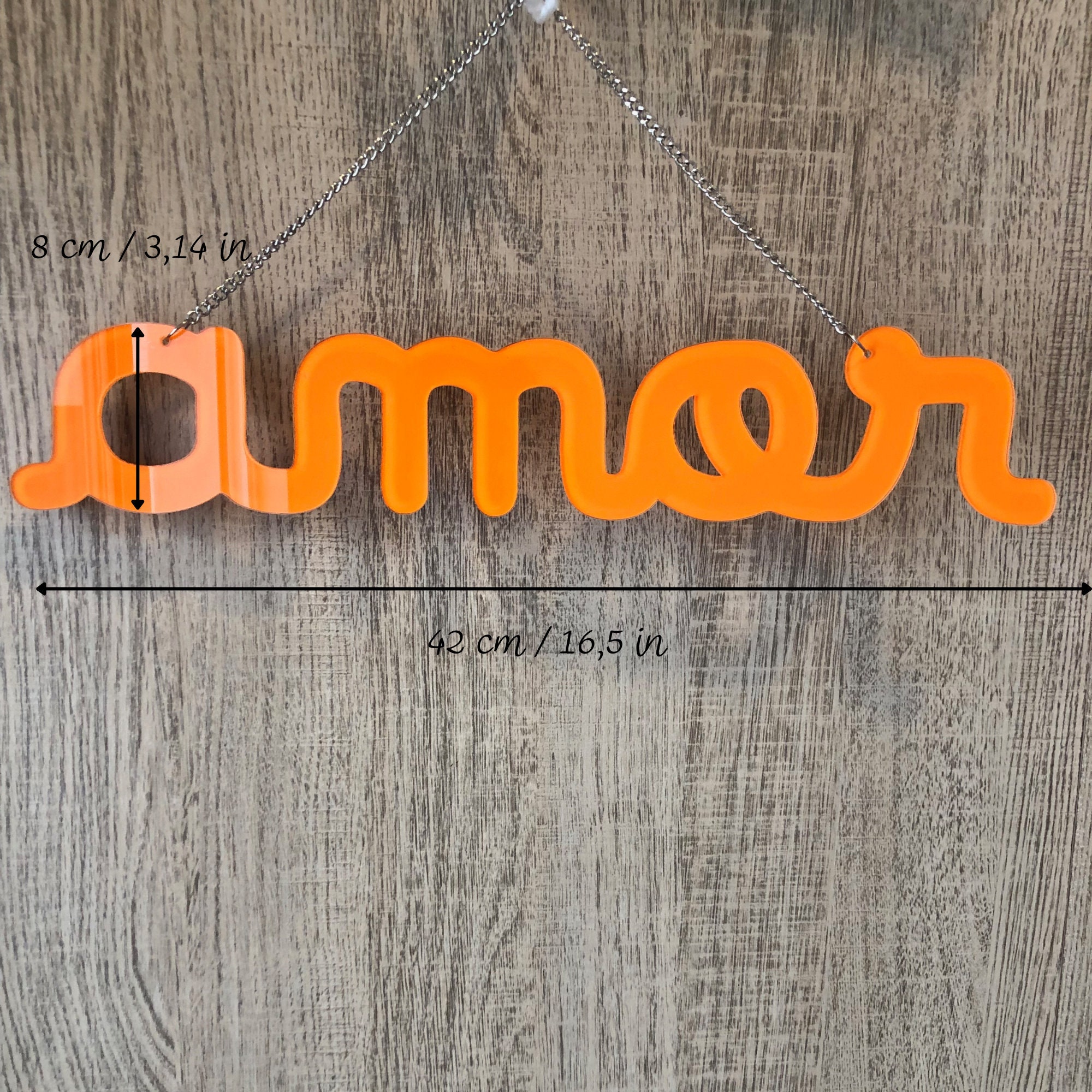 Wall Deco AMOR Wall Letters Yellow Decor Letters Orange - Etsy