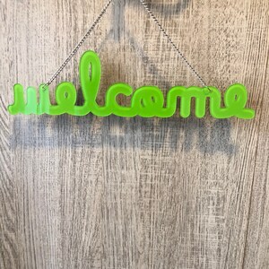 Wall Deco WELCOME, Wall Letters, GREEN Wall Letters, PINK Wall Decor ...