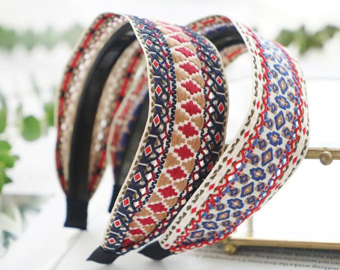 Colored Bead Headbandfabric Headbandheadbands for - Etsy