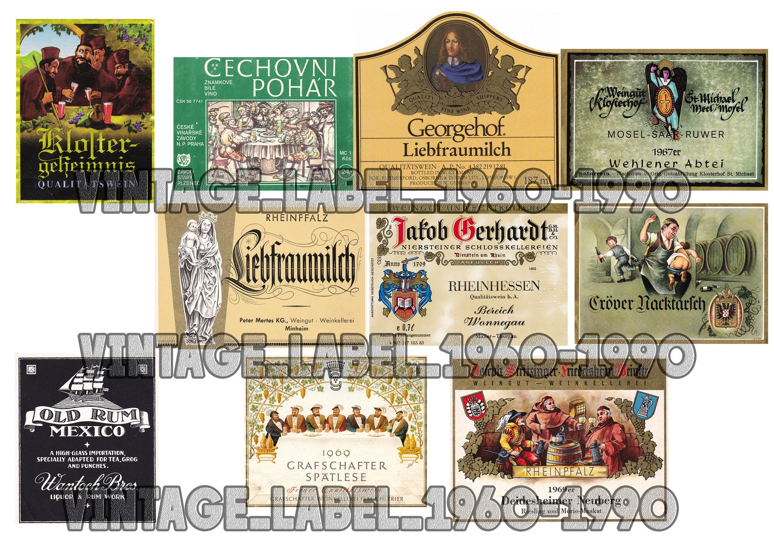 36 Vintage BEER LABELS Clip Art - Digital Downloads Printable CLIPART ...