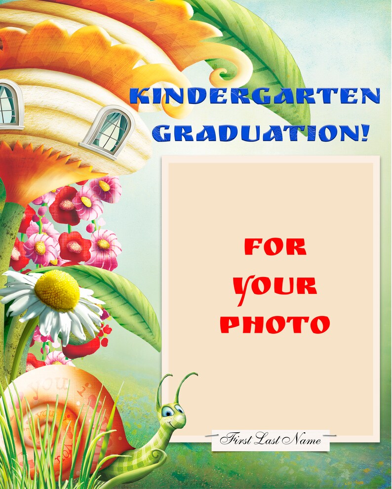 Editable Kindergarten Graduation Sign, Personalized Printable (PSD, EPS ...