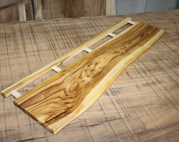 Teak Floating Shelf 1 Solid Live Edge Wood With Custom Bracket and ...