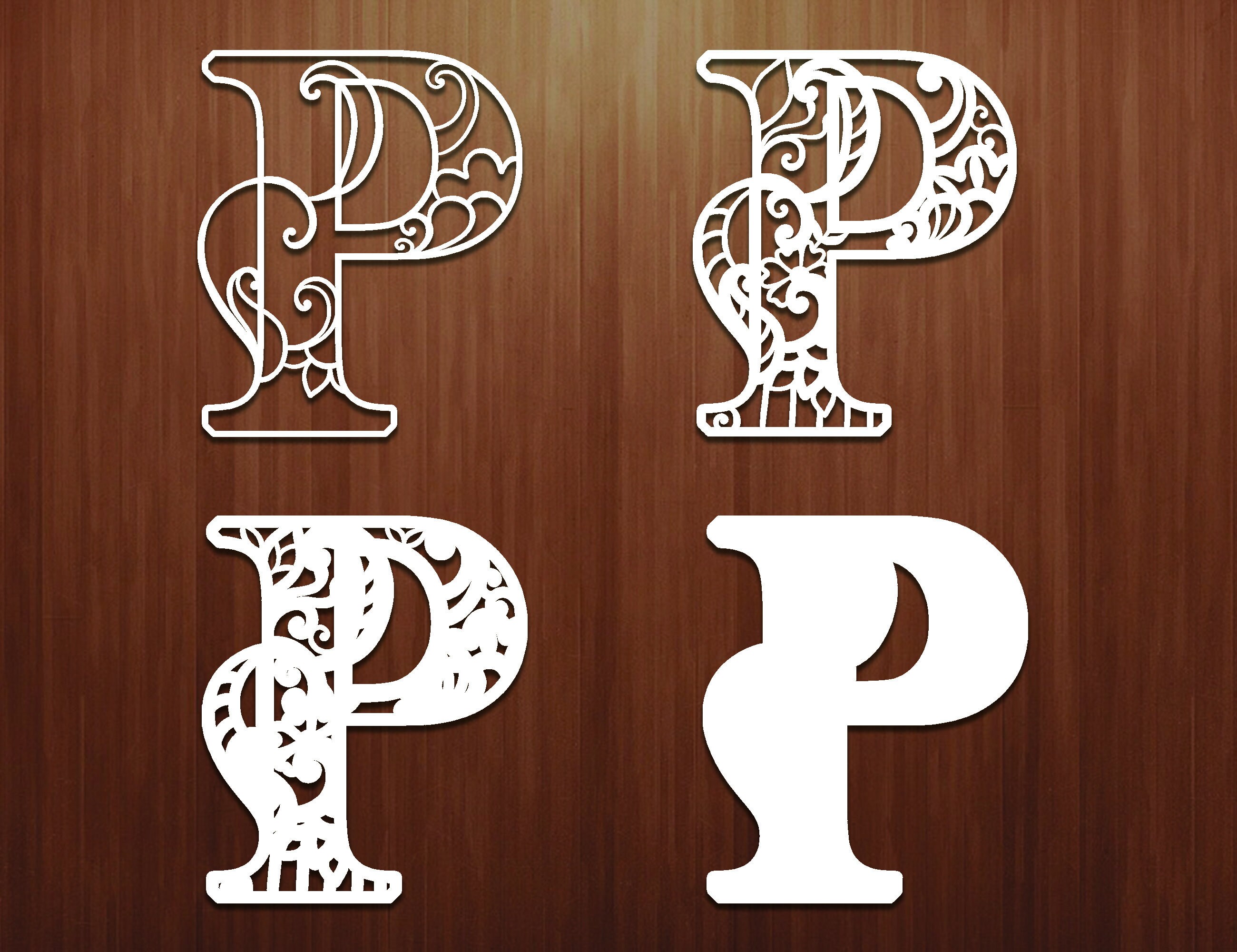 Layered Letter P SVG 3d letter svg Floral letter Svg Laser | Etsy