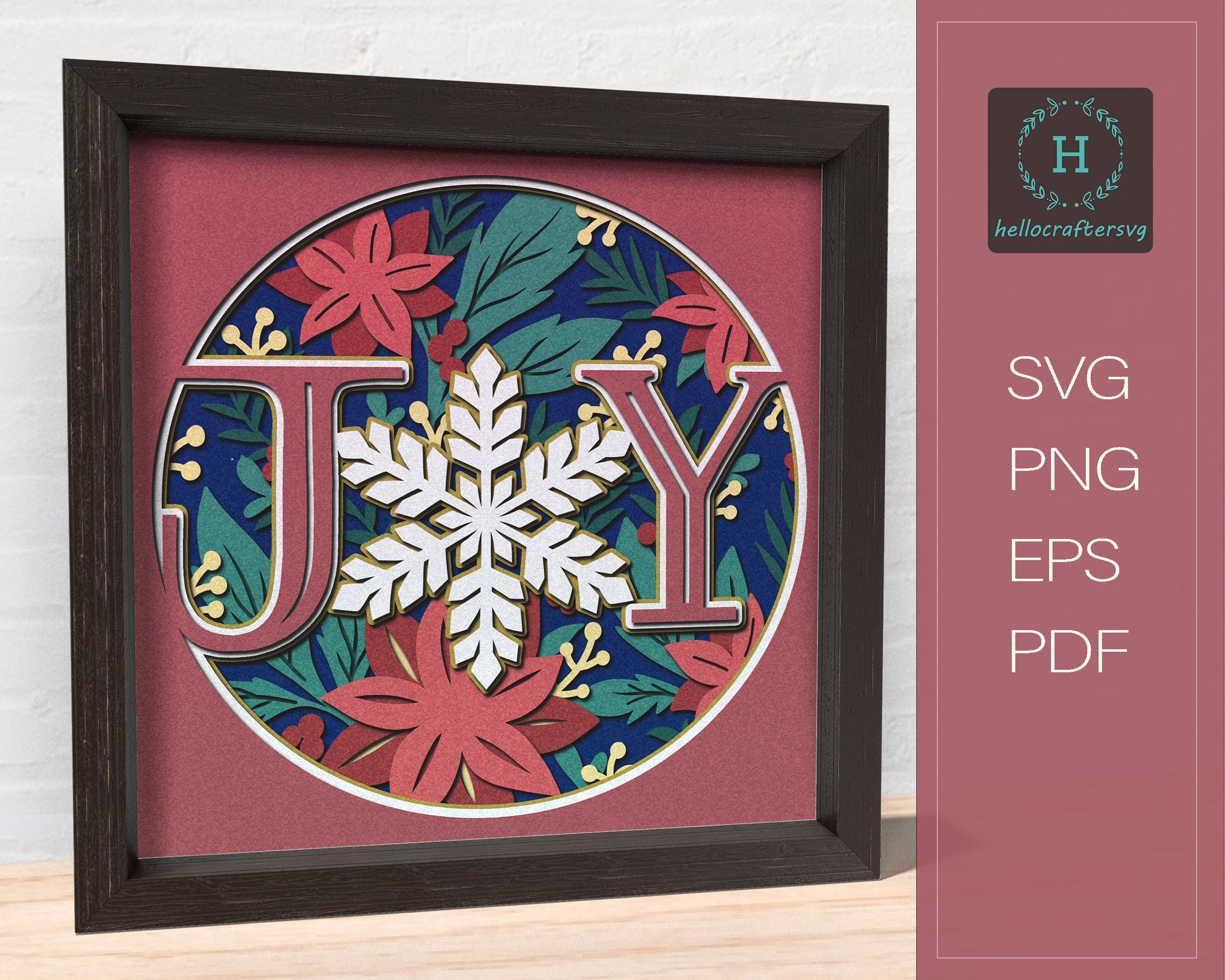 3D JOY SVG Christmas Shadow Box Svg Cricut Files Cardstock - Etsy UK