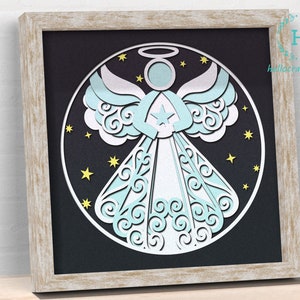 3d Angel Svg Angel Shadow Box Svg Cricut Files Cardstock - Etsy UK