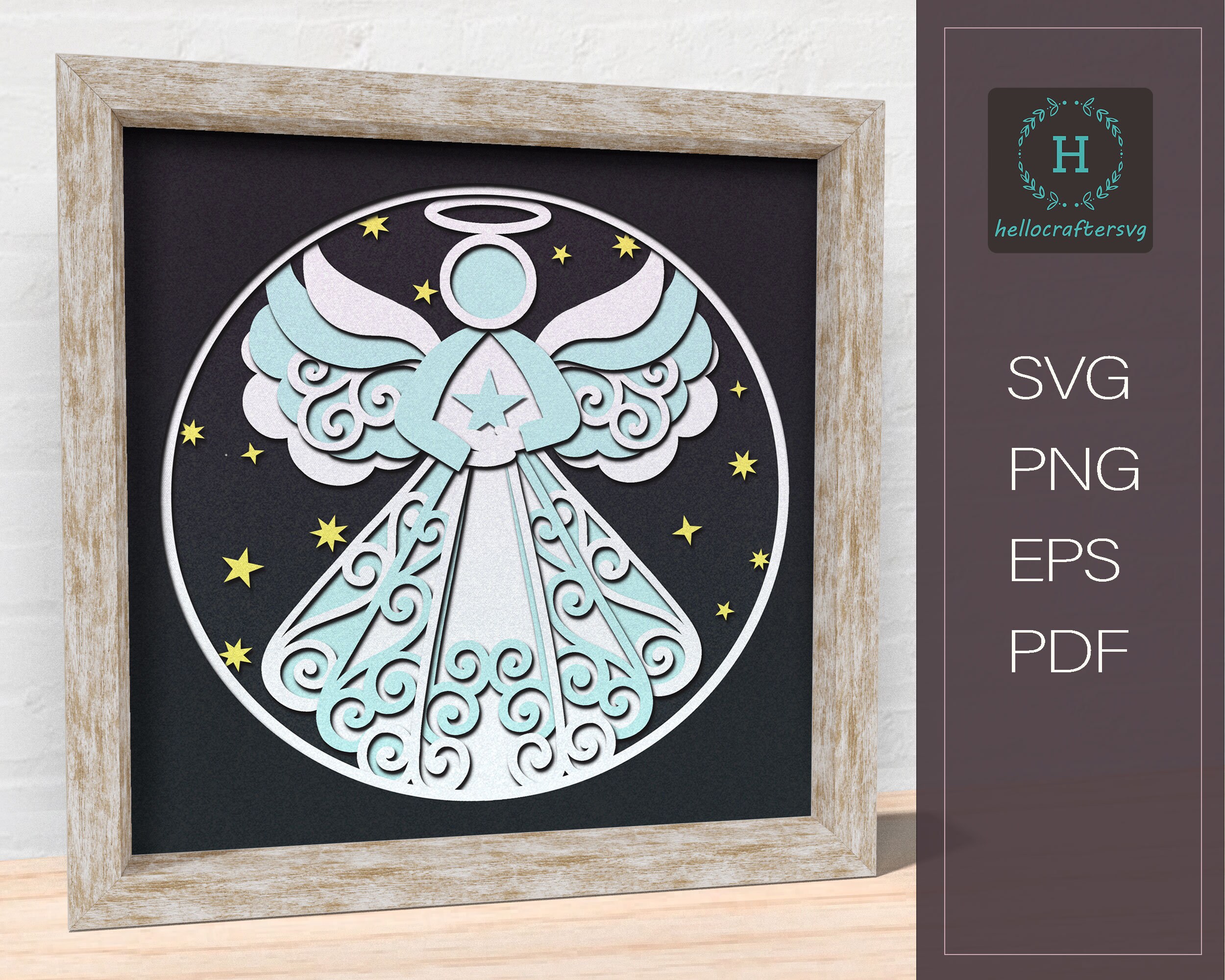 3d Angel Svg Angel Shadow Box Svg Cricut Files Cardstock - Etsy Canada