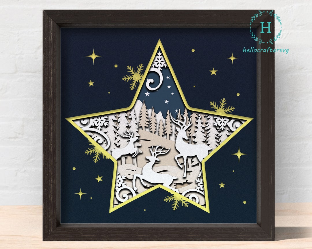 3d STAR Svg CHRISTMAS STAR Shadow Box Svg Cricut Files - Etsy