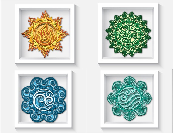 The 4 Element Of Nature Mandala Bundle 4 Element Mandala | Etsy