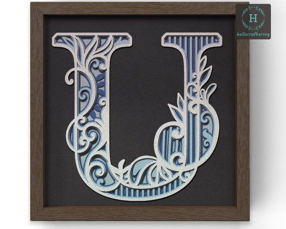 3D LETTER U SVG Alphabet U 3D Shadow Box File Svg Cardstock - Etsy Canada