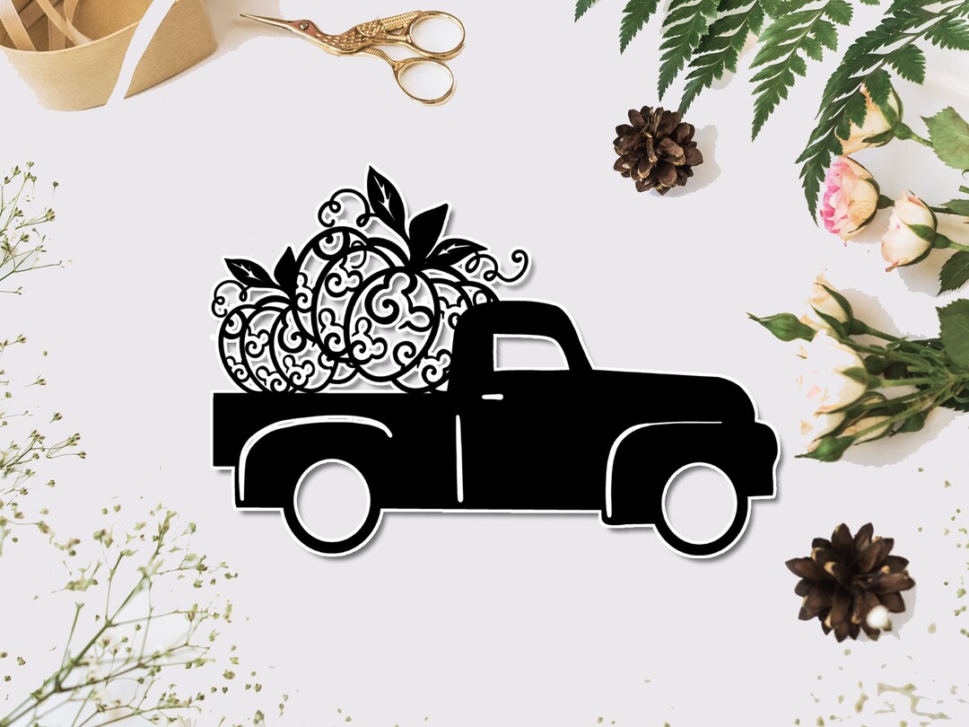 Fall Truck Svg, Swirly Pumpkin Truck Svg Vintage Truck Svg - Etsy
