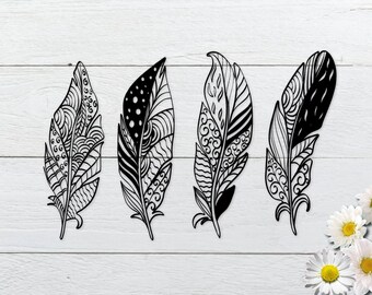 Zentangle Feather | Etsy