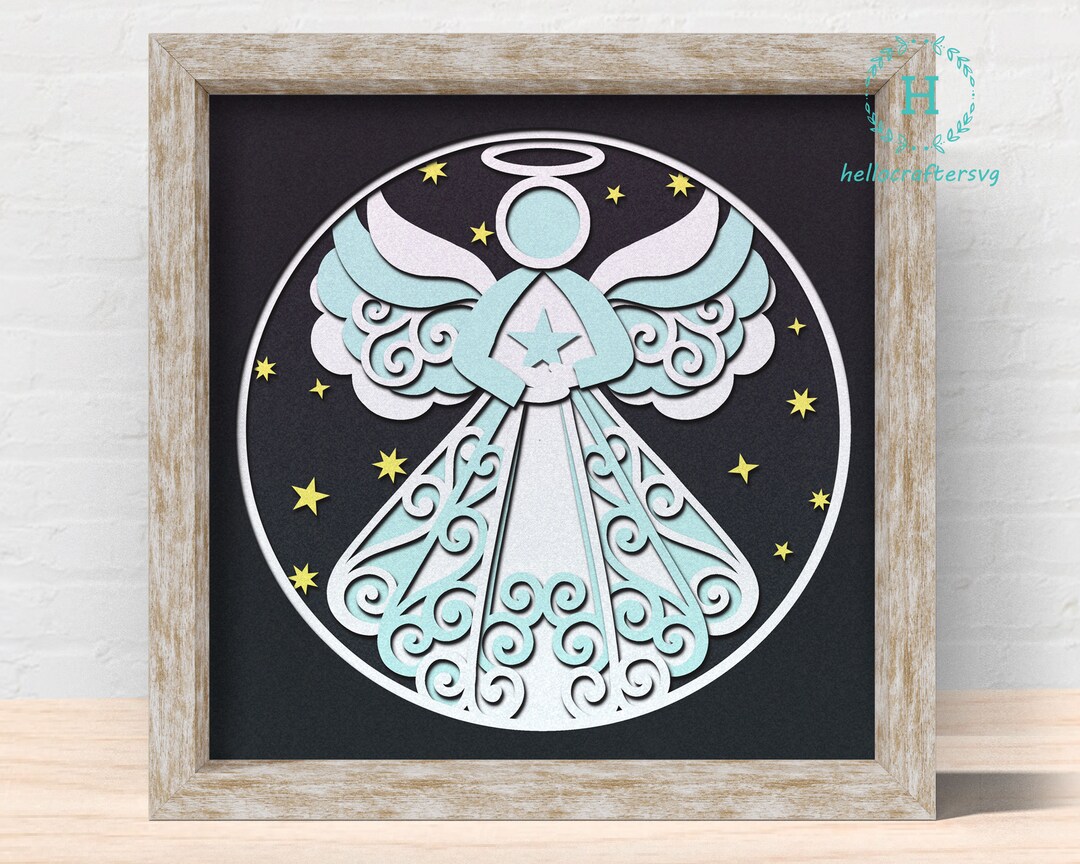 3d Angel Svg Angel Shadow Box Svg Cricut Files Cardstock - Etsy UK