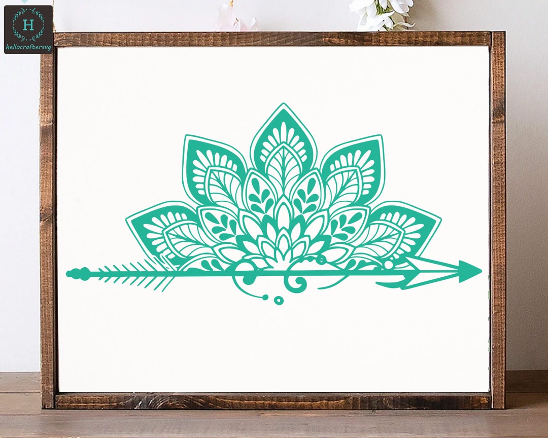 Half Mandala Svg Half Arrow Mandala Svg for Cricut Silhouette - Etsy