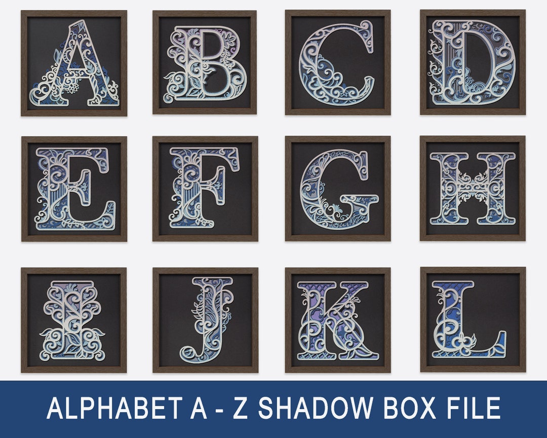 3D A-Z Alphabet Letters Full Alphabet 3D Shadow Box (Download Now) - Etsy