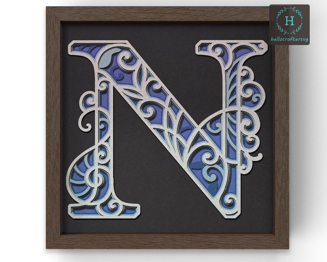 3D LETTER N SVG Alphabet N 3D Shadow Box File Svg Cardstock - Etsy Polska