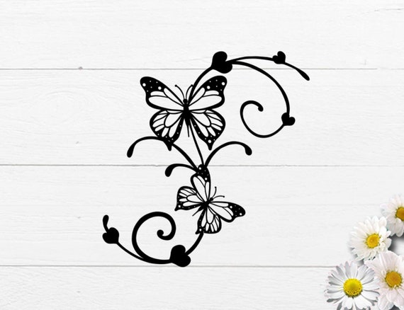 Swirly butterfly svg Floral butterfly svg cut files for | Etsy