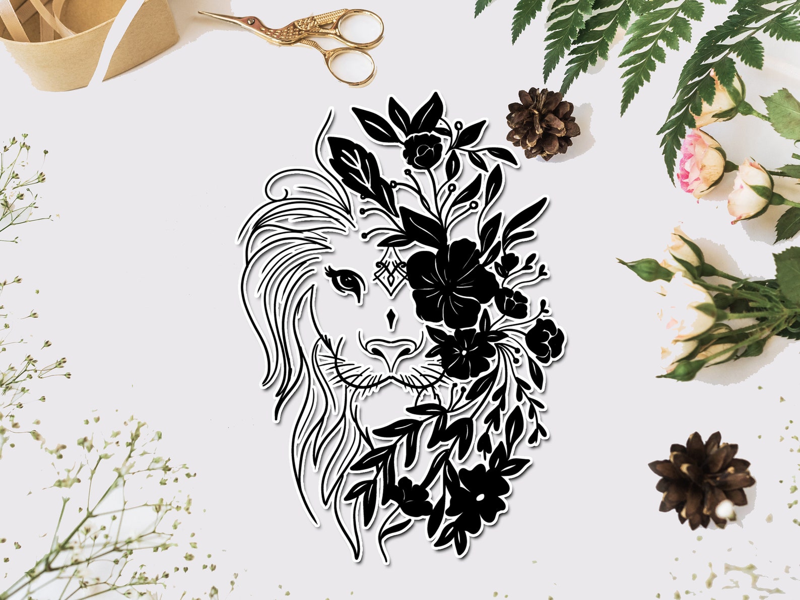 Boho Lion Svg Flower Lion Svg Half Lion Svg Lion Head Svg - Etsy Denmark