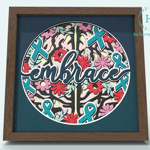 Brain Shadow Box Svg - Etsy