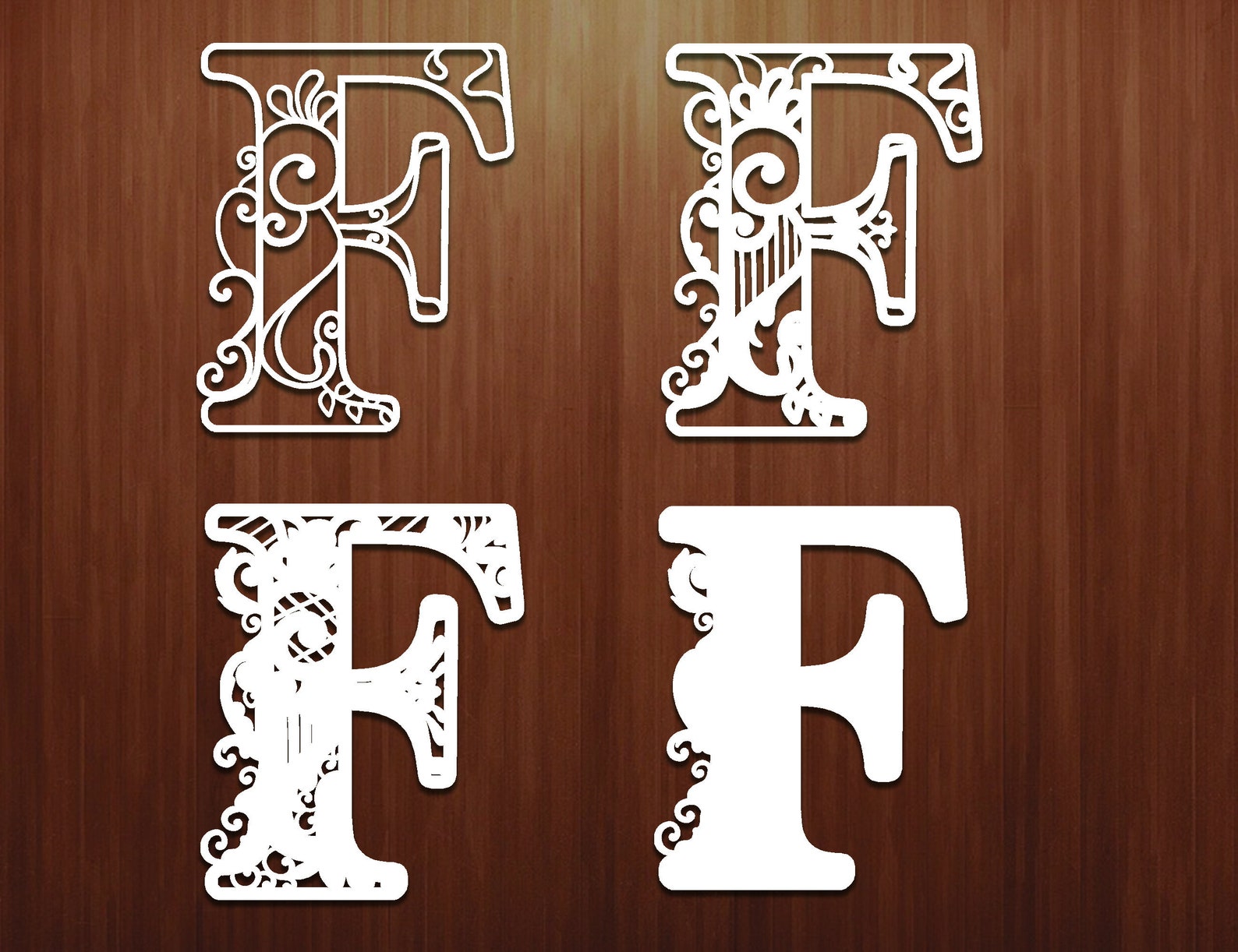 Layered Letter F SVG 3d letter svg Floral letter Svg Laser | Etsy